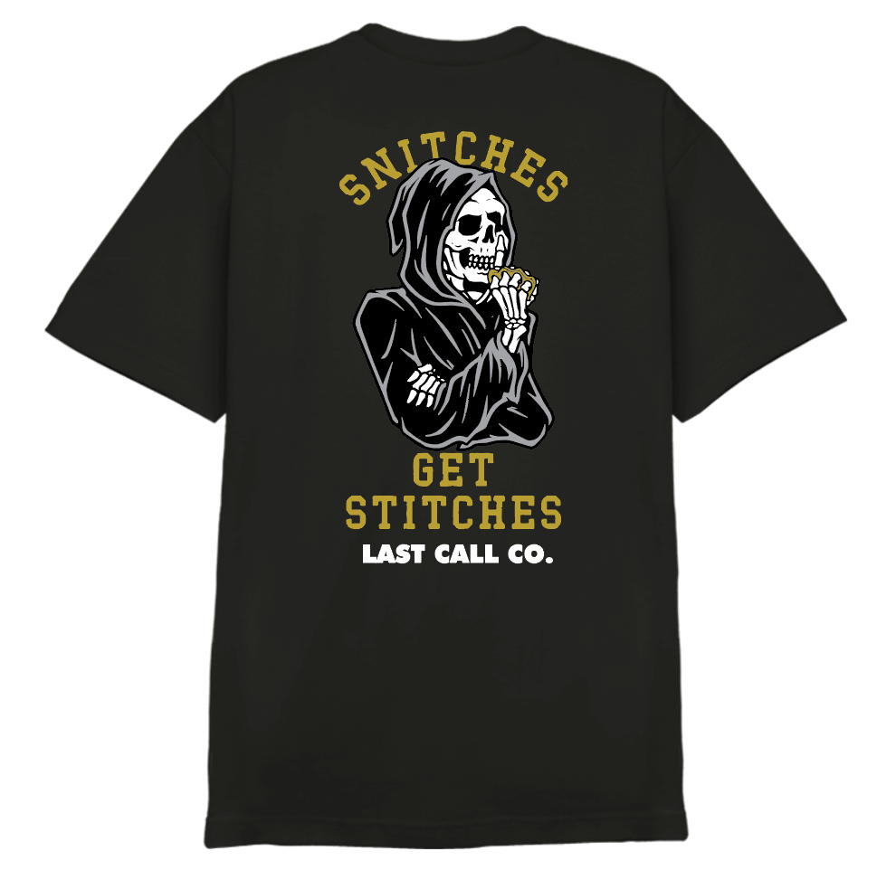 Last Call Co Snitches T-Shirt | Fun Drinking Tees