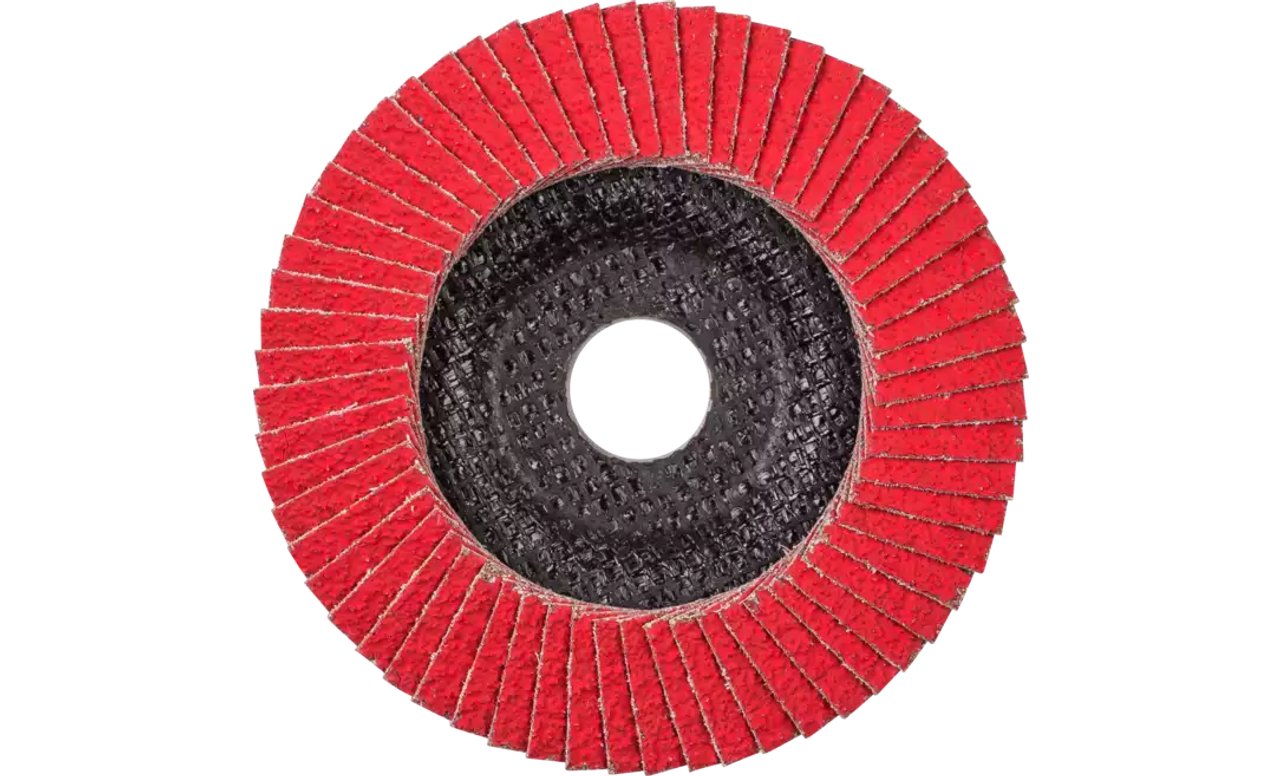 PFERD 61093 Polifan Flap Disc | 5/8-11" Arbor Hole | 5" Diameter | Ceramic Oxide 80 Grit | Type ...