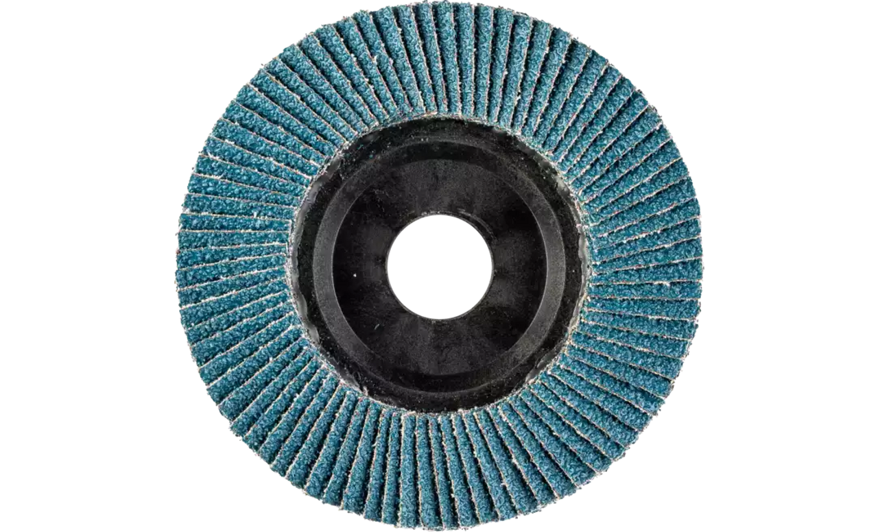 PFERD 68160 Polifan Flap Disc | 5/8-11" Arbor Hole | 4-1/2" Diameter | Zirconia Alumina 80 Grit ...