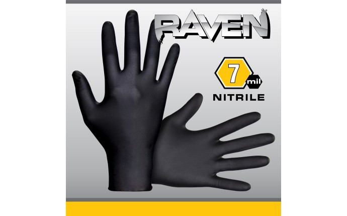 SAS Safety 66517 Raven Powder-Free Exam Grade Nitrile Disposable Gloves ...