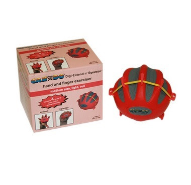 CanDo Digi-Extend and Squeeze Hand Exerciser - Medium - Red, light
