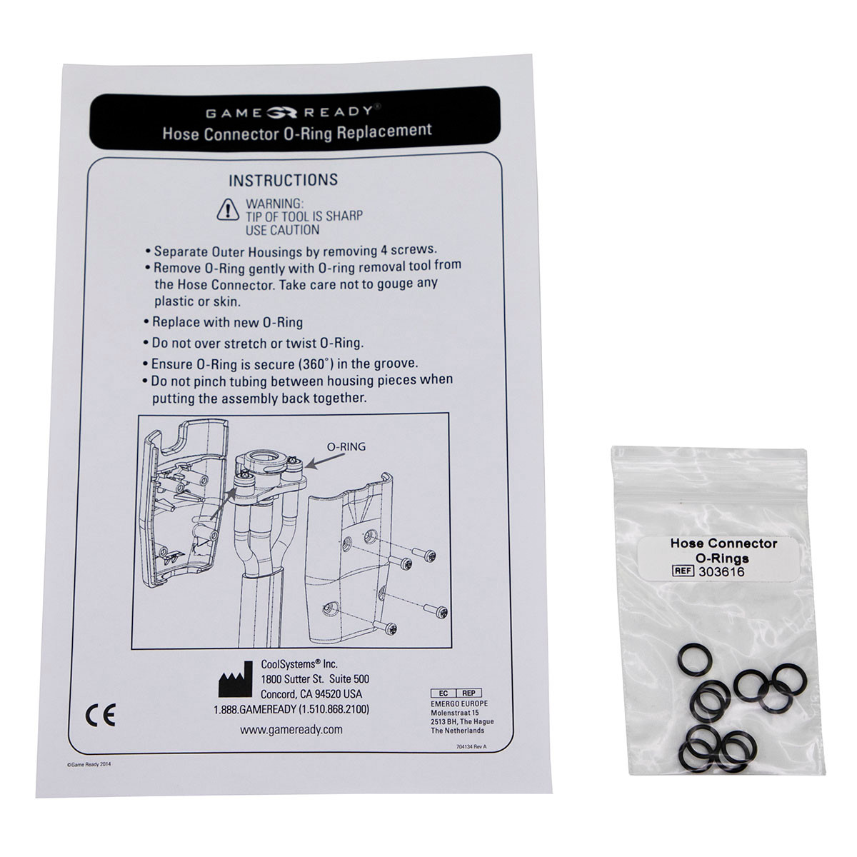 Game Ready GRPro 2.1 Accessory - Hose Replacement O-Rings (Includes 9 O ...