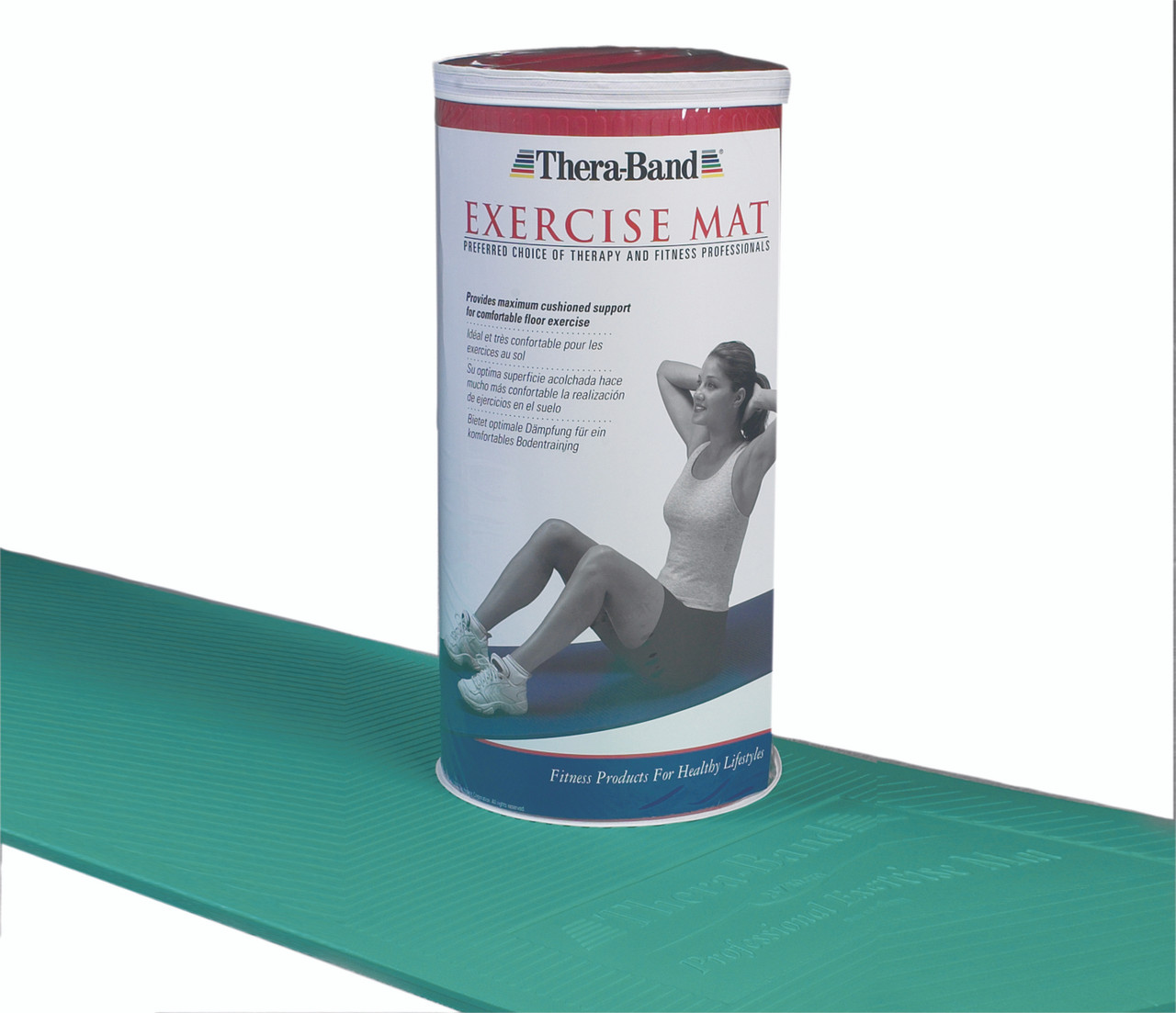 TheraBand Cushioned Exercise Mat-Blue (24" x 75" x 1") For Sale
