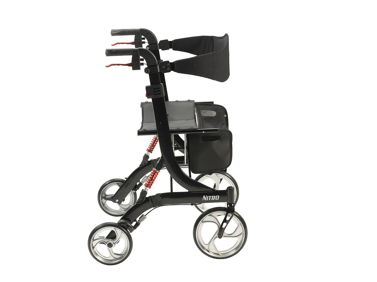 Nitro Euro Style Walker Rollator, Heavy Duty (Black)