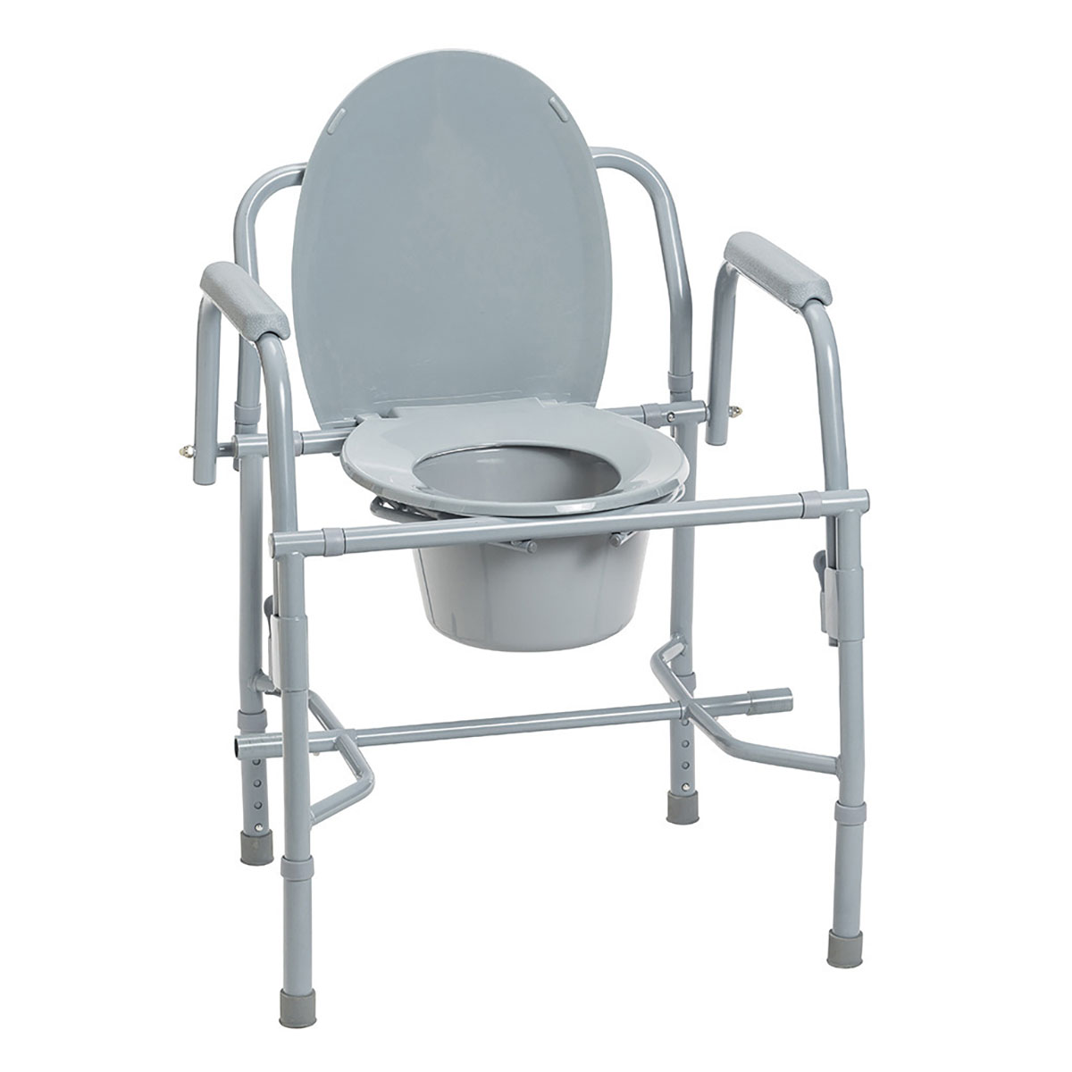 Commode - drop arms, deluxe steel, 19-23" height For Sale