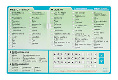 EZ Communication Board, Spanish Word Board