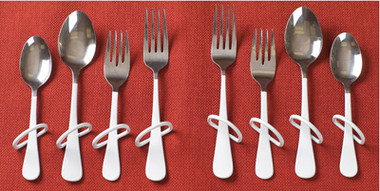 Finger Loop Utensil - Dinner Fork - left hand