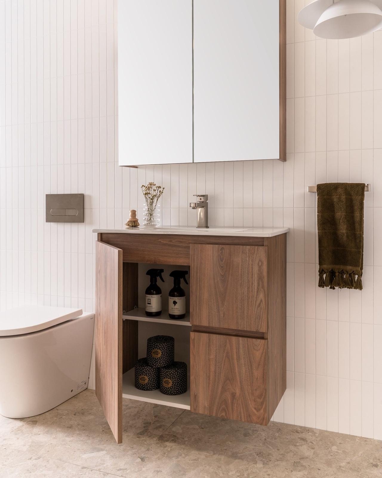 Raymor Ascot Floor or Wall Mount Slim Vanity 765mm 2 Draw RH 1 Door ...