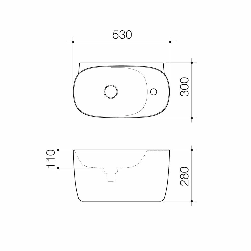 Caroma Contura II Hand Wall Basin (1 Tap Hole) - Matte Clay