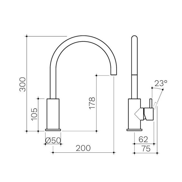 Clark Round Pin Sink Mixer Chrome 4Star Lead Free in Chrome