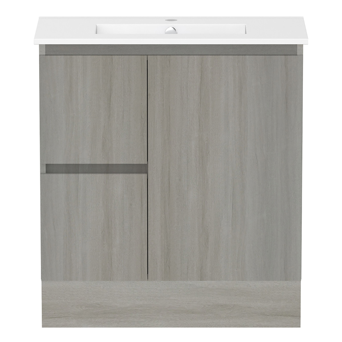 Raymor Ascot Floor or Wall Mount Slim Vanity 765mm 2 Drawer LH 1 Door ...