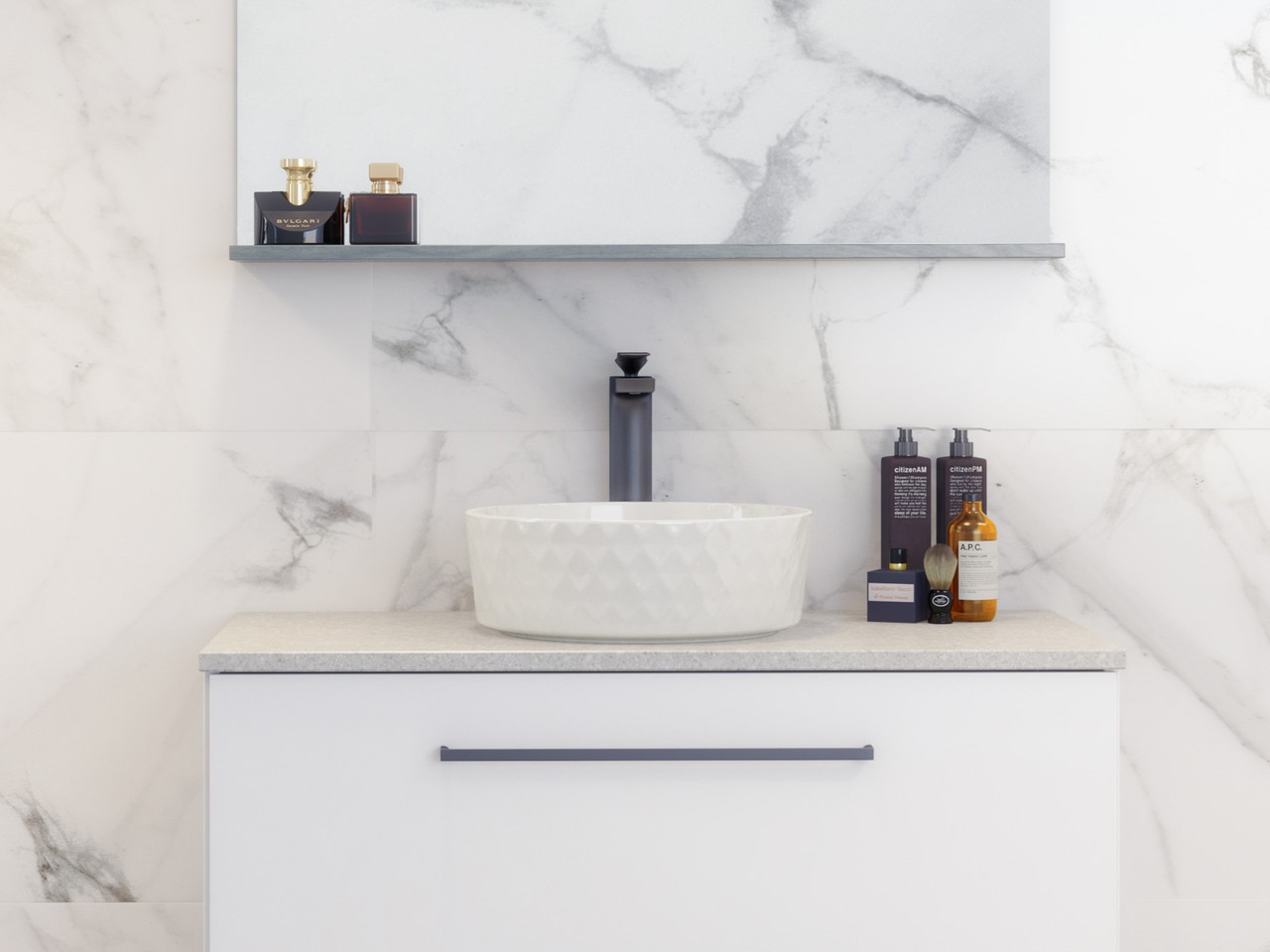 Timberline Diamond Basin 360mm White Gloss