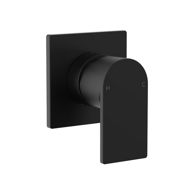 Clark Round Square Wall Bath/Shower Mixer Backplate Matte Black