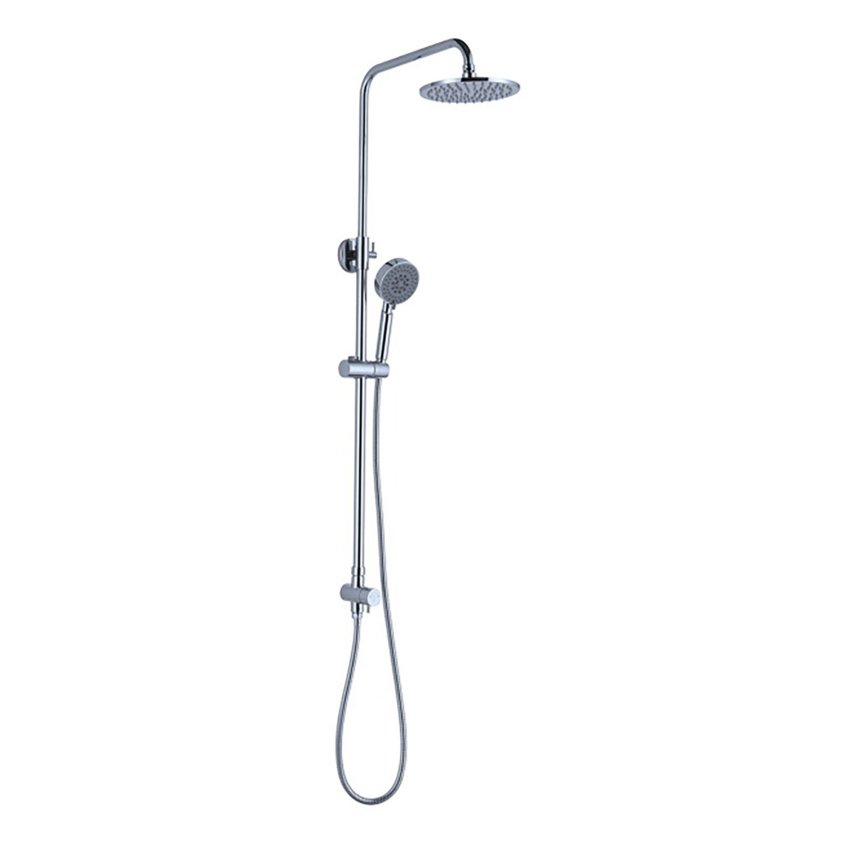 Nero Dolce Round Twin Shower Set (Bottom Inlet) 3Star Chrome