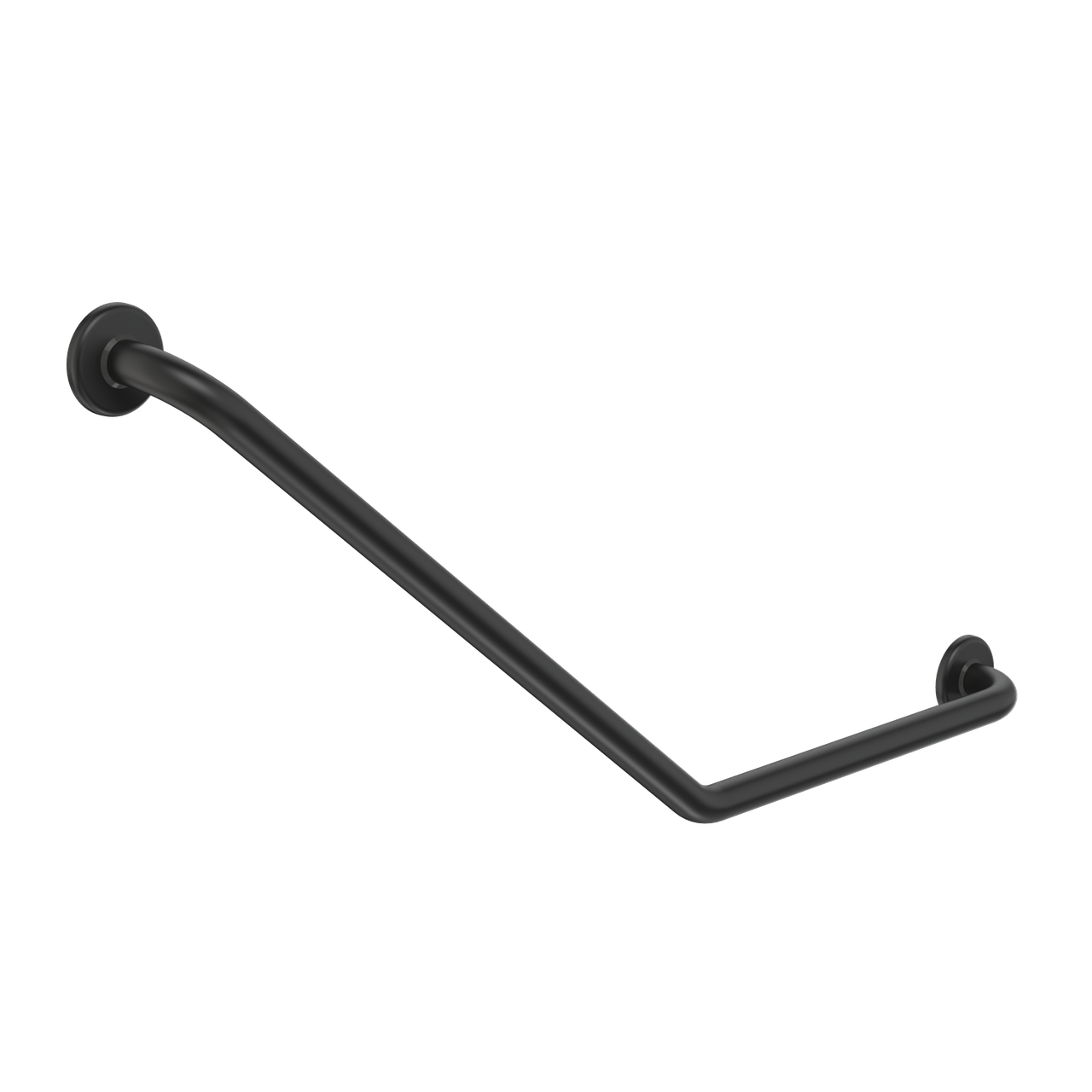 Caroma Care Support Grab Rail 140 Degree 450x700 Angled Right Matte Black