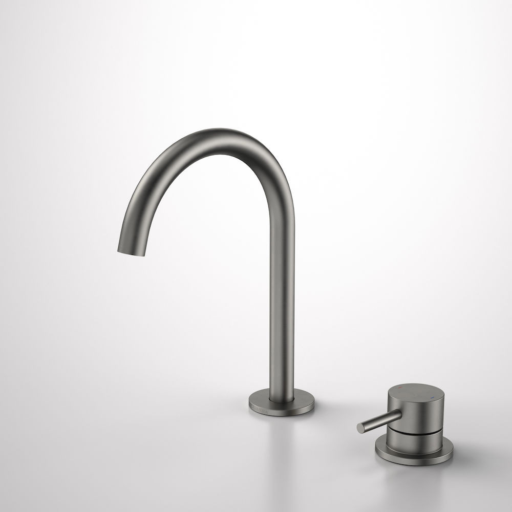 Caroma Liano II Hob Basin Mixer Set 160mm Gunmetal