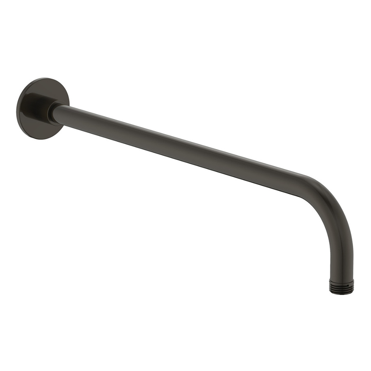 Raymor Shower Arm Wall Mount Right Angle Round Rail 420mm Black