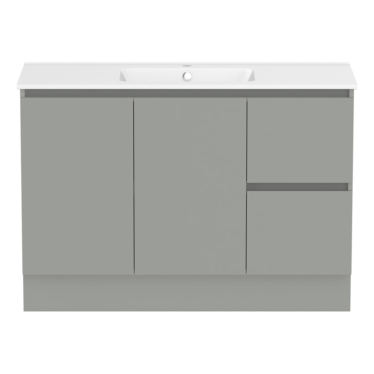 Raymor Ascot Floor or Wall Mount Vanity 1200mm 2 Draw RH 2 Door Grey ...