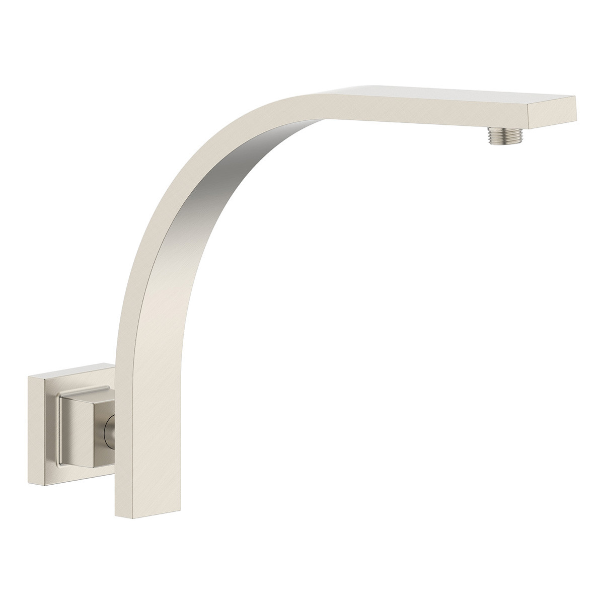 Raymor Shower Arm Wall Mount Curved Square Rail Brushed Nickel