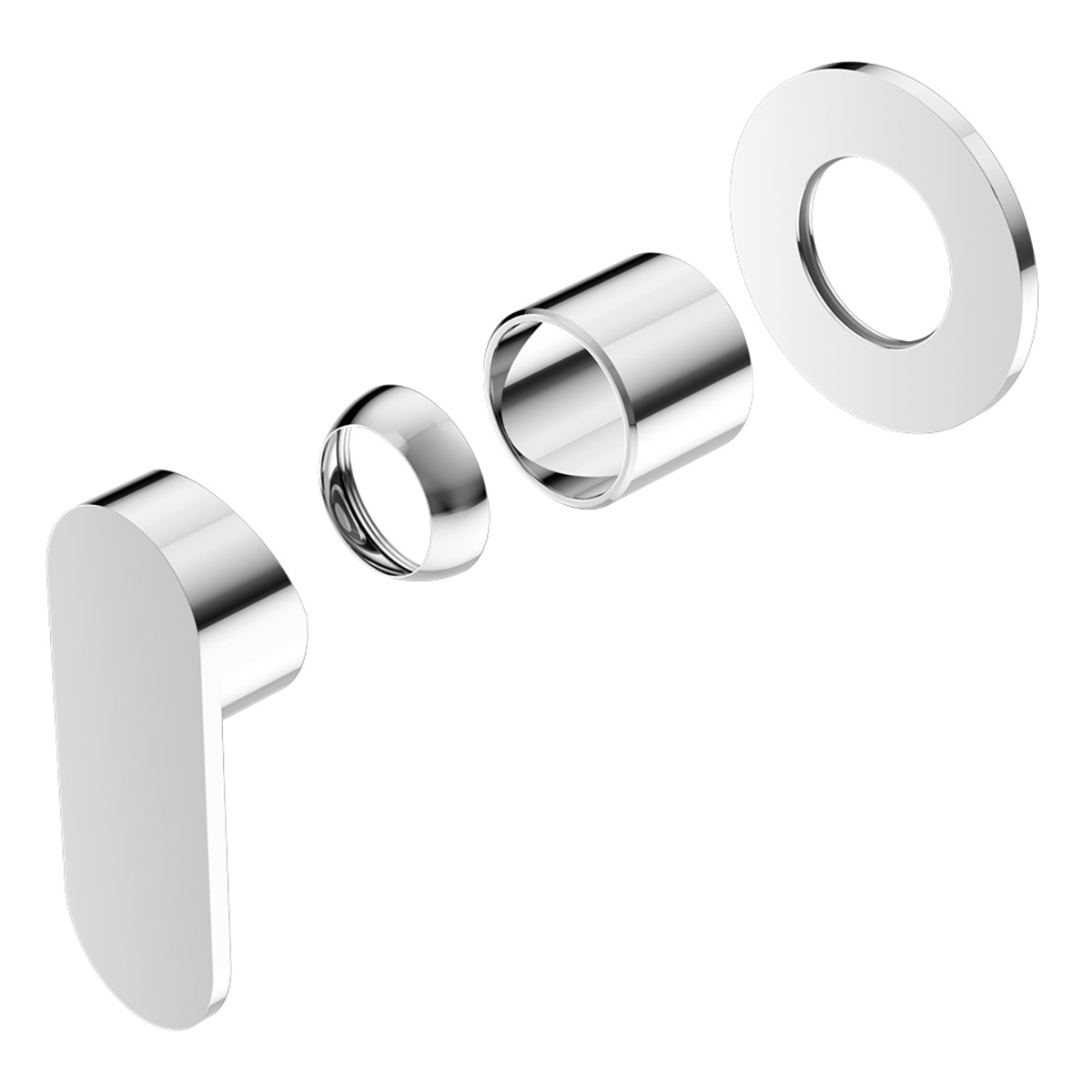 NERO Ecco Shower Mixer Round Back Plate (Trim Kit Only) Chrome