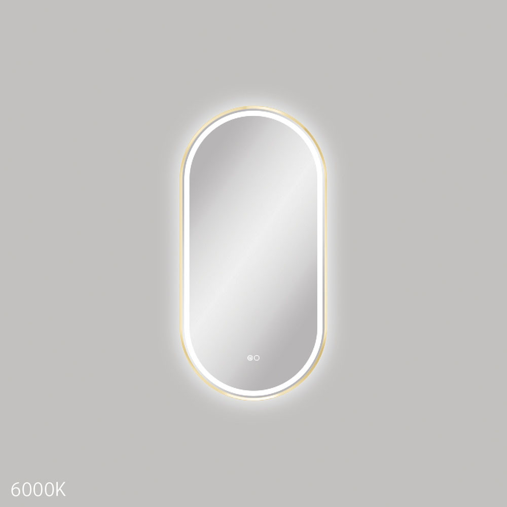 Fienza Empire LED Framed Pill Shape Mirror with Dimming Sensor and ...