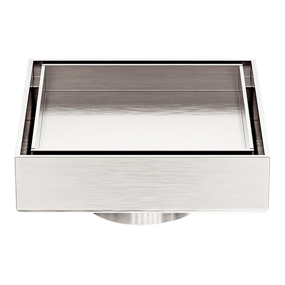 Nero 100mm Square Tile Insert Floor Waste 50mm Outlet Brushed Nickel