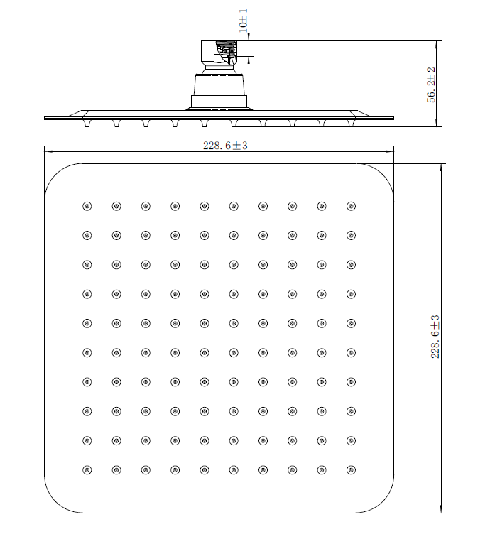 Raymor Sigma Shower Rose 225mm Stainless Steel