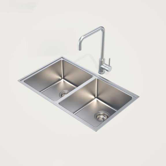 Caroma SINK COMPASS OVER OR U/MOUNT ALFRESCO DBL BWL S/S