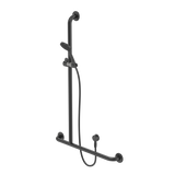Caroma Care Support Shower Set with Inverted T Rail LH Matte Black