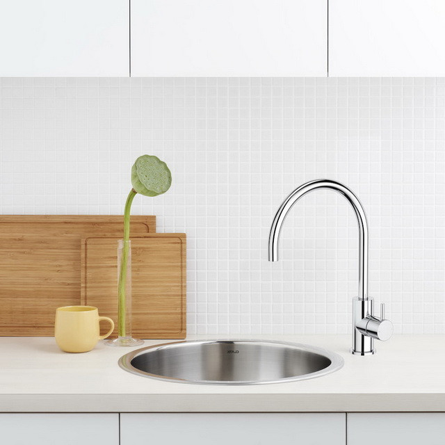 Clark Round Pin Sink Mixer Chrome 4Star Lead Free in Chrome