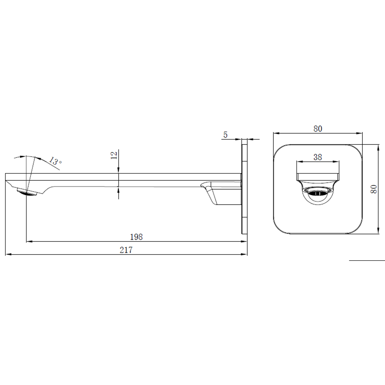 Raymor Winton Bath or Basin Spout Brushed Nickel LF