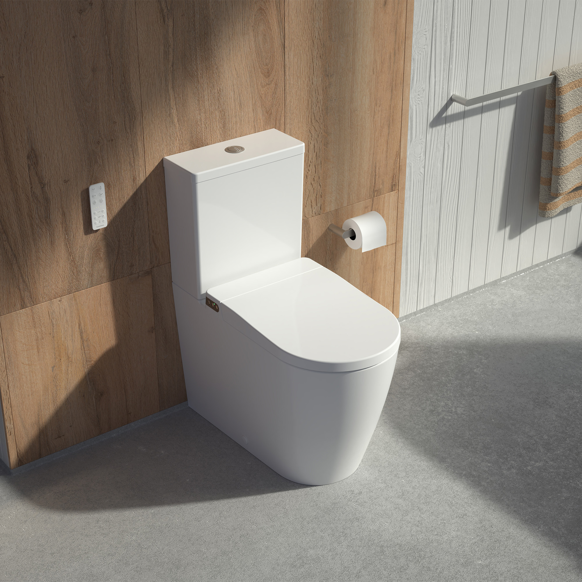 Caroma Urbane II Bidet Cleanflush Wall Faced Close Coupled Back Entry ...