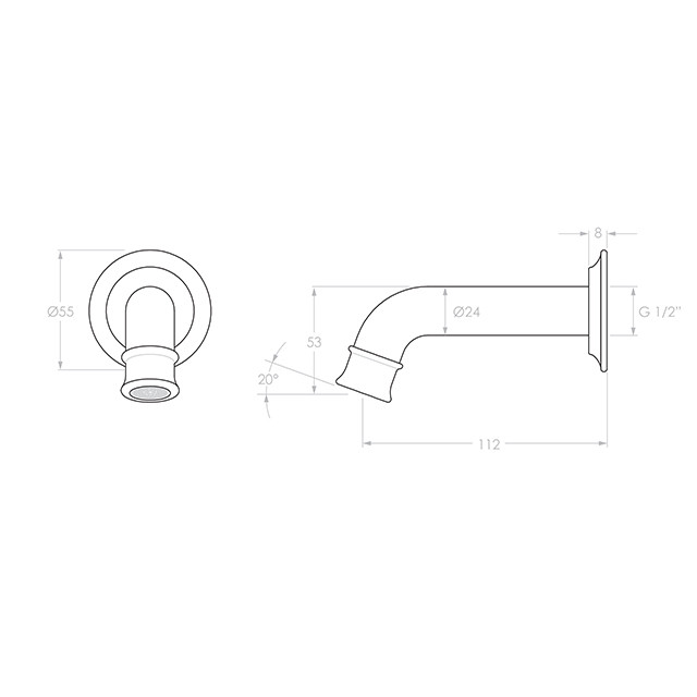 ADP Eternal Mini Wall Spout Brushed Nickel