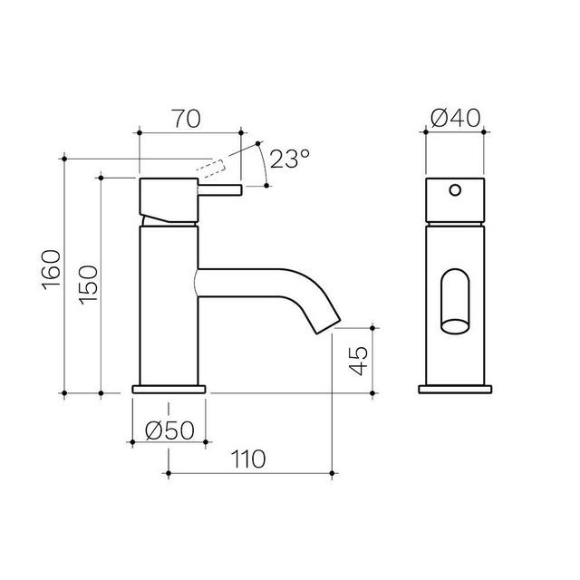 Clark Round Pin Basin Mixer Chrome 5Star Lead Free