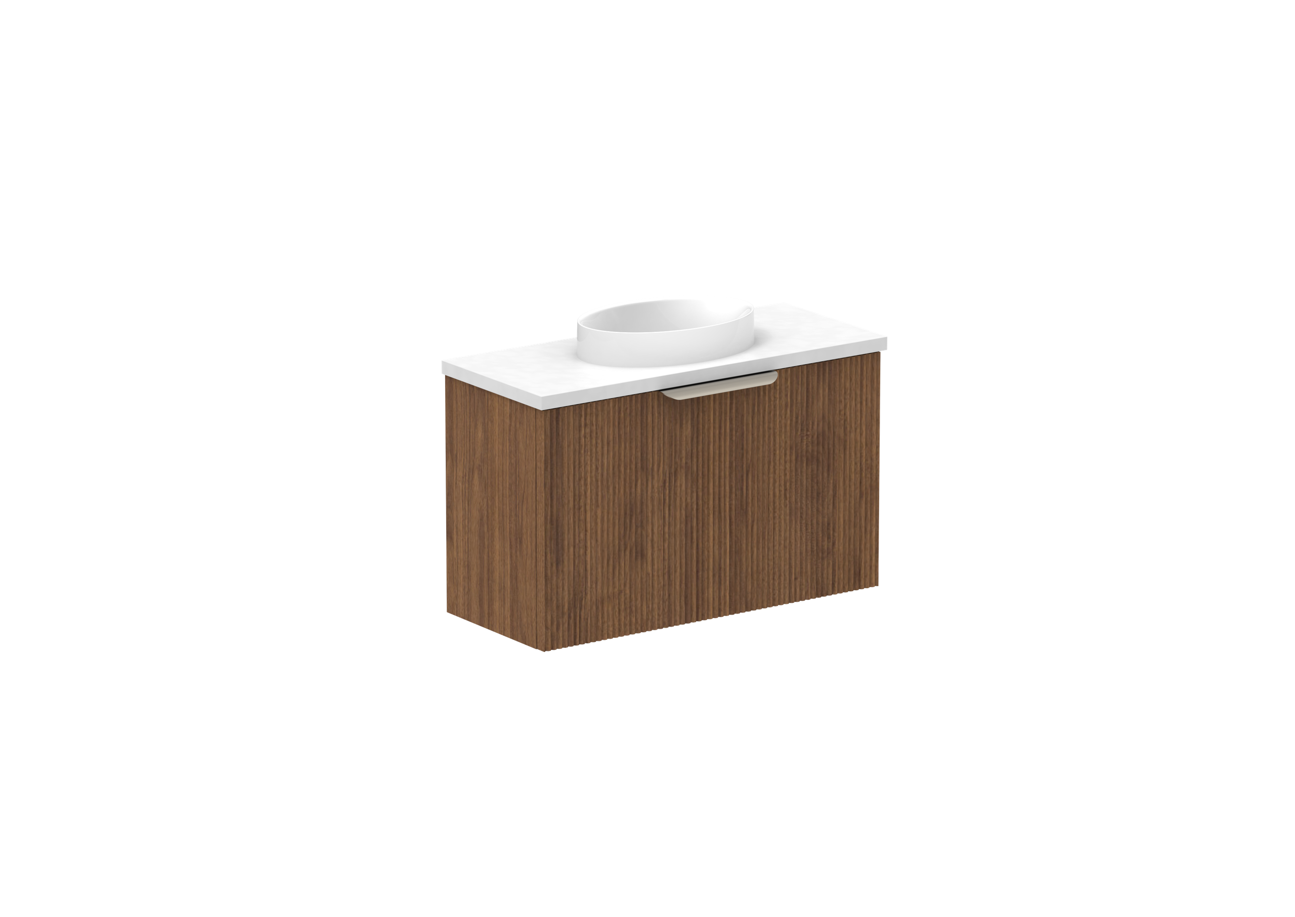 Raymor Mosman Mini Vanity with Basin 600mm 1 Door, Florentine Walnut ...