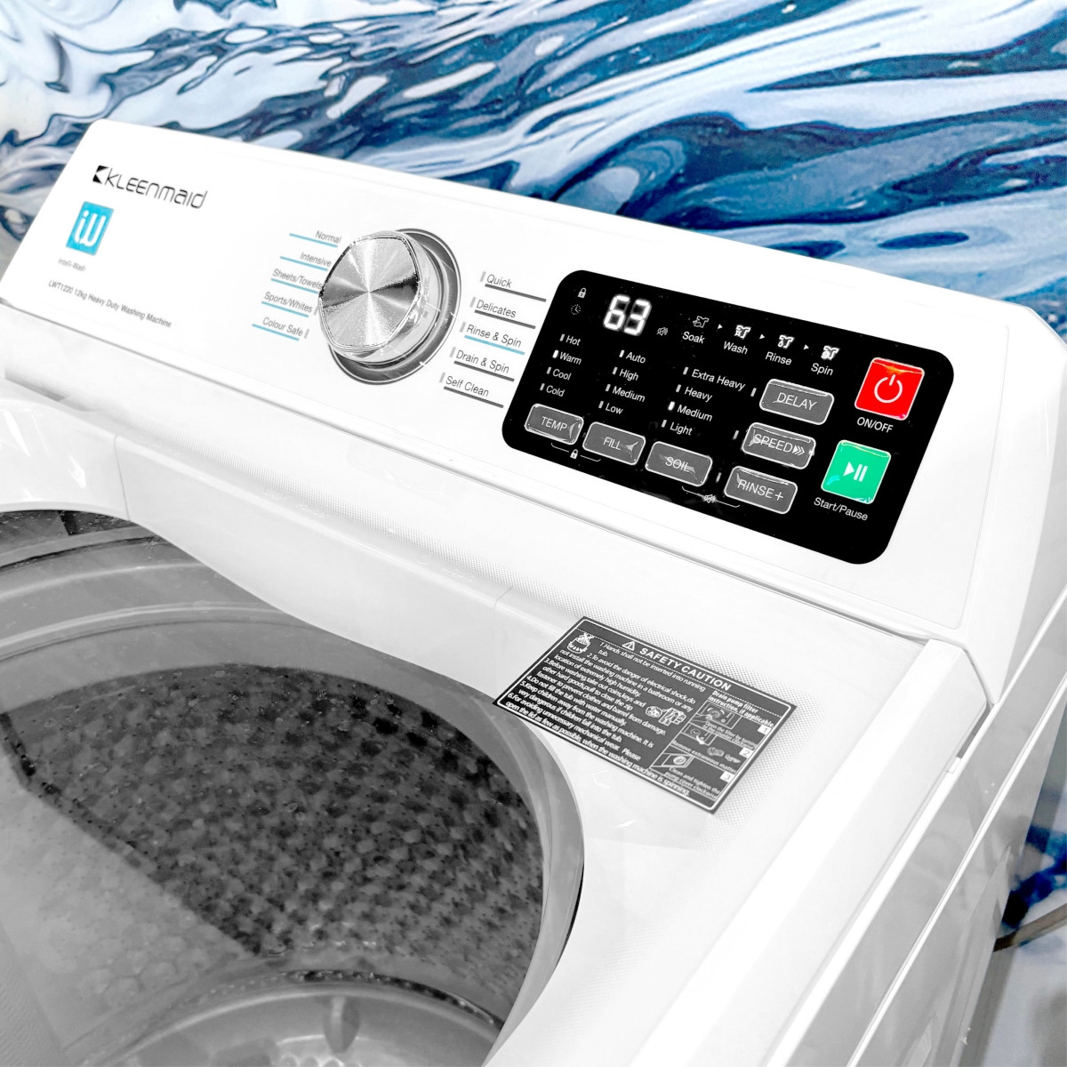 Kleenmaid Heavy Duty Top Load Washing Machine 12kg in White