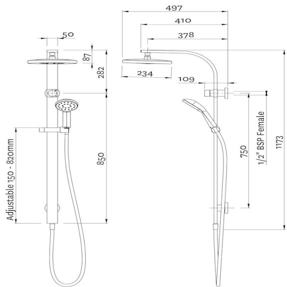 Methven Kiri Mk2 Satinjet Twin Shower System 3Star Chrome