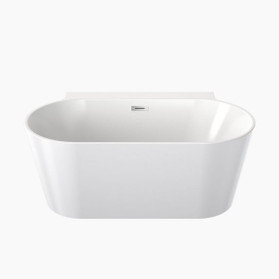 Clark Back-to-Wall Round Freestanding Bath 1400mm (w/Overflow) White