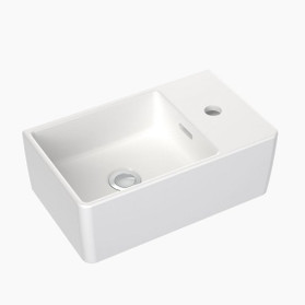 Clark Square Wall Hand Basin with Overflow and Chrome Plug and Waste ...