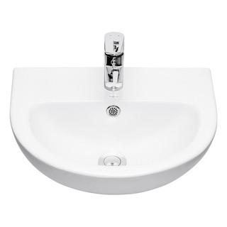 Raymor Lawson Semi-Recessed Basin with Overflow 500mm x 440mm White 1 ...