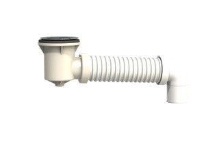 Bath Bend Pop Down Plug & Waste w/60mm Connector 40mm Chrome in Chrome