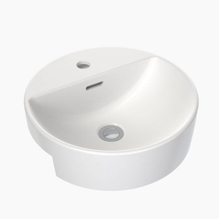 Clark Round Semi Recessed Basin w/Overflow 400mm White 1TH