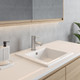 Raymor Banjo Vanity Basin with Pop-Up Waste 410mm x 410mm White in White