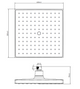 Raymor Edge II Shower Rose Square 220mm Chrome 3Star