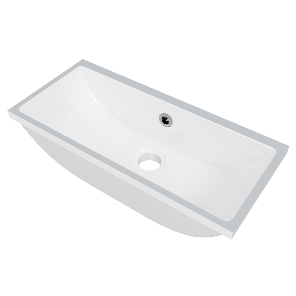 Timberline Ruby Undermount Basin 530mm White Gloss in White