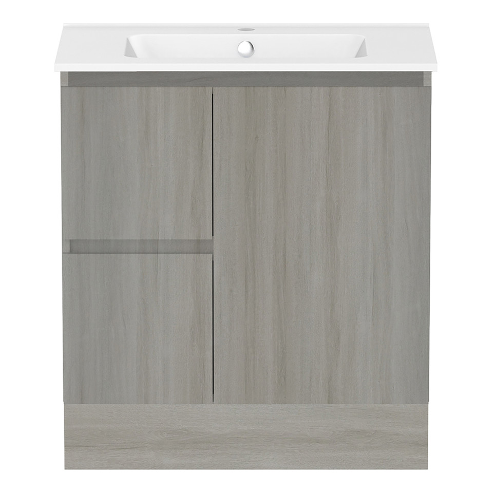 Raymor Ascot Floor or Wall Mount Vanity 760mm 2 Drawer LH 1 Door ...