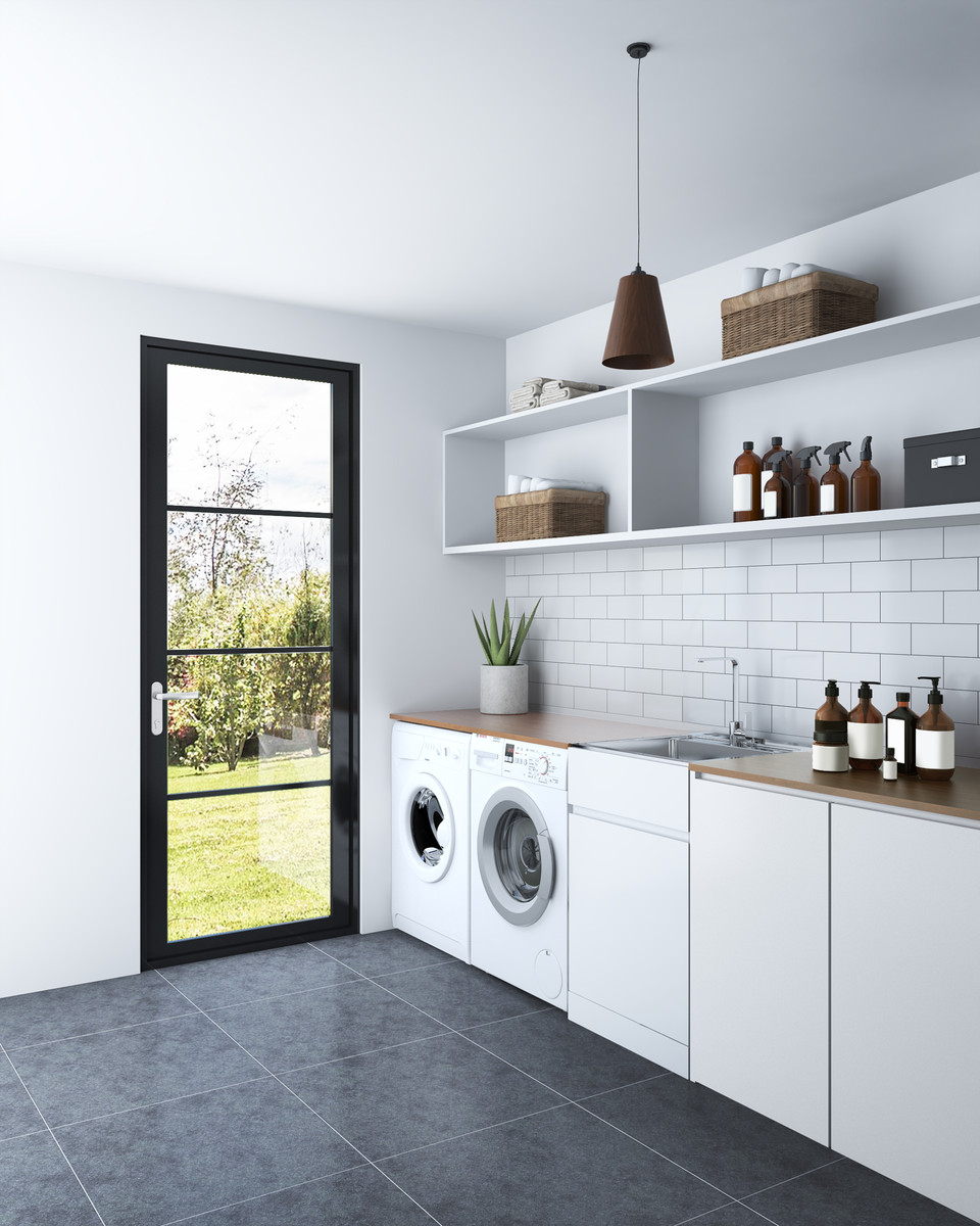 Everhard Nugleam Soft Close 1 Door Laundry Unit 45L Stainless Steel 1 ...