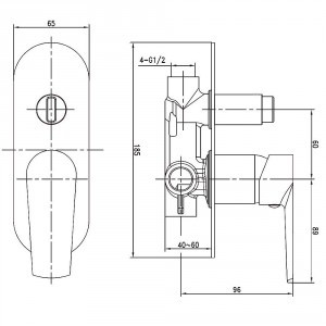 Raymor Alpha Bath/Shower Mixer With Diverter in Chrome