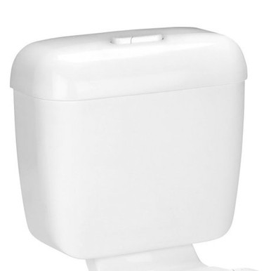 Stylus Tasman Plastic Cistern, Link and Seat, Dual Flush White in White