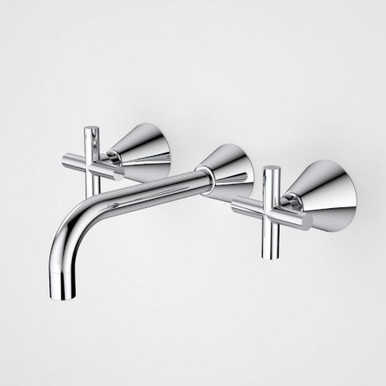 Caroma Classic Cross Wall Basin Set Chrome 5Star Lead Free in Chrome